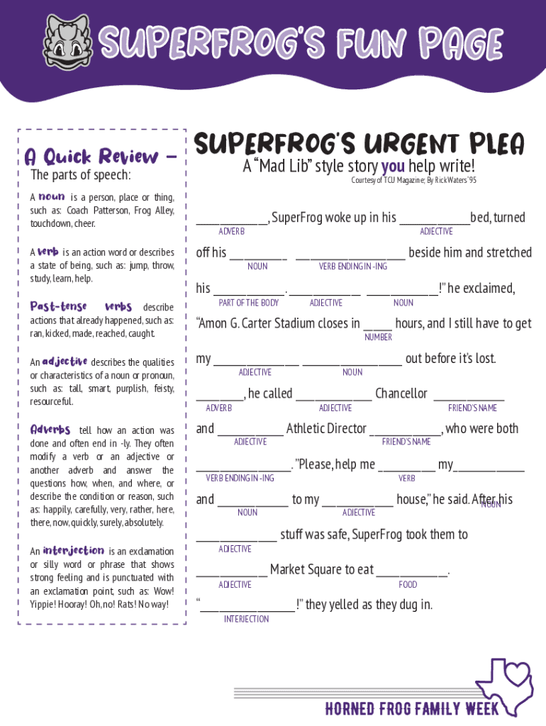Fillable Online Mad Libs Game + Word Lists for Mad Libs Fax Email Print ...