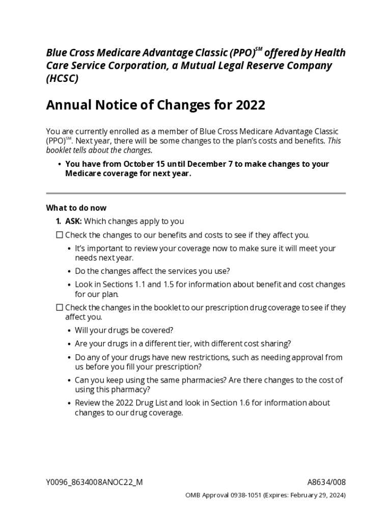 Fillable Online 2022 ANOC - Medicare Advantage Classic (PPO) - IL. 2022 ...