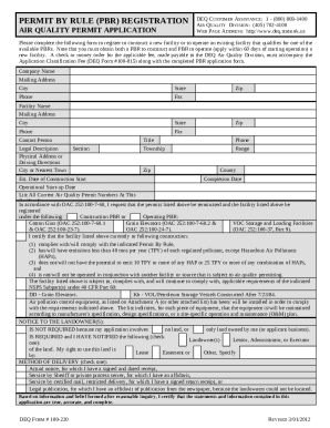 PERMIT BY RULE (PBR) REGISTRATION Doc Template | pdfFiller