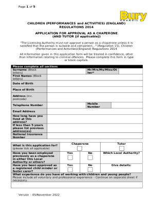 Application for Approval to Chaperone Children Employed ... Doc ...
