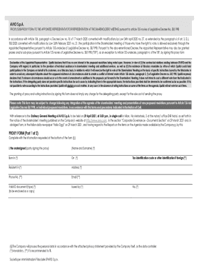 Fillable Online AVIO S.p.A. PROXY FORM Fax Email Print - pdfFiller
