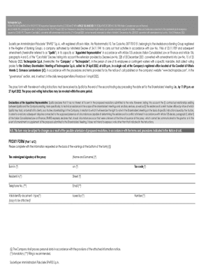 Fillable Online Form for assigning the proxy to the appointed ...
