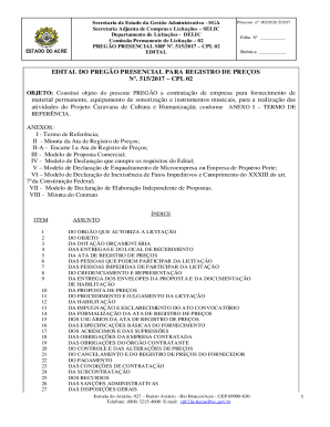 Preenchível Disponível CPL 04 OBJETO: Aquisio de Material Permanente e Equi Fax Email Imprimir ...