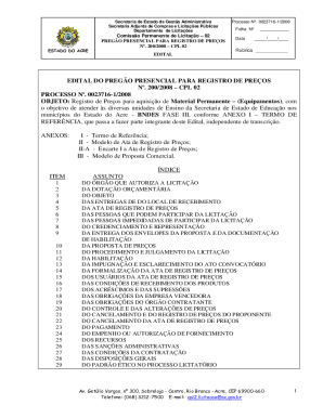 Preenchível Disponível OBJETO: Registro de Preos para aquisio de Material Permanente ...
