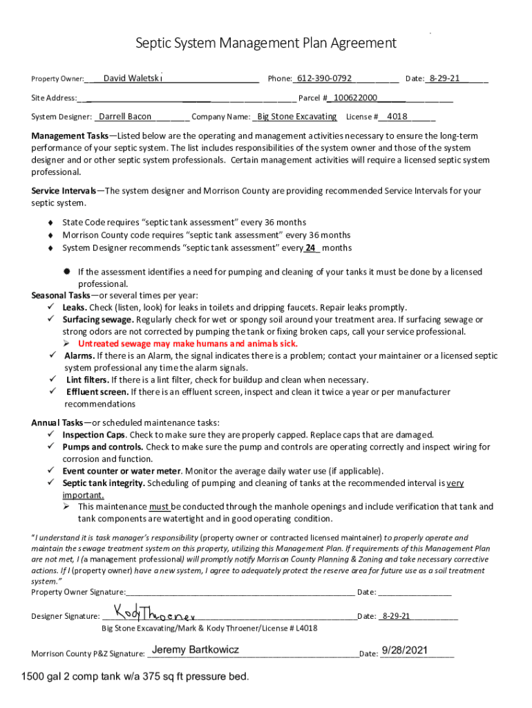 Fillable Online Septic Permit & Inspection Info Available Online Fax ...