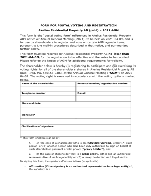 Fillable Online Postal Voting Form Fax Email Print - pdfFiller