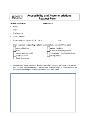 Fillable Online Academic Accommodations Request Form for Distance Education Fax Email Print ...