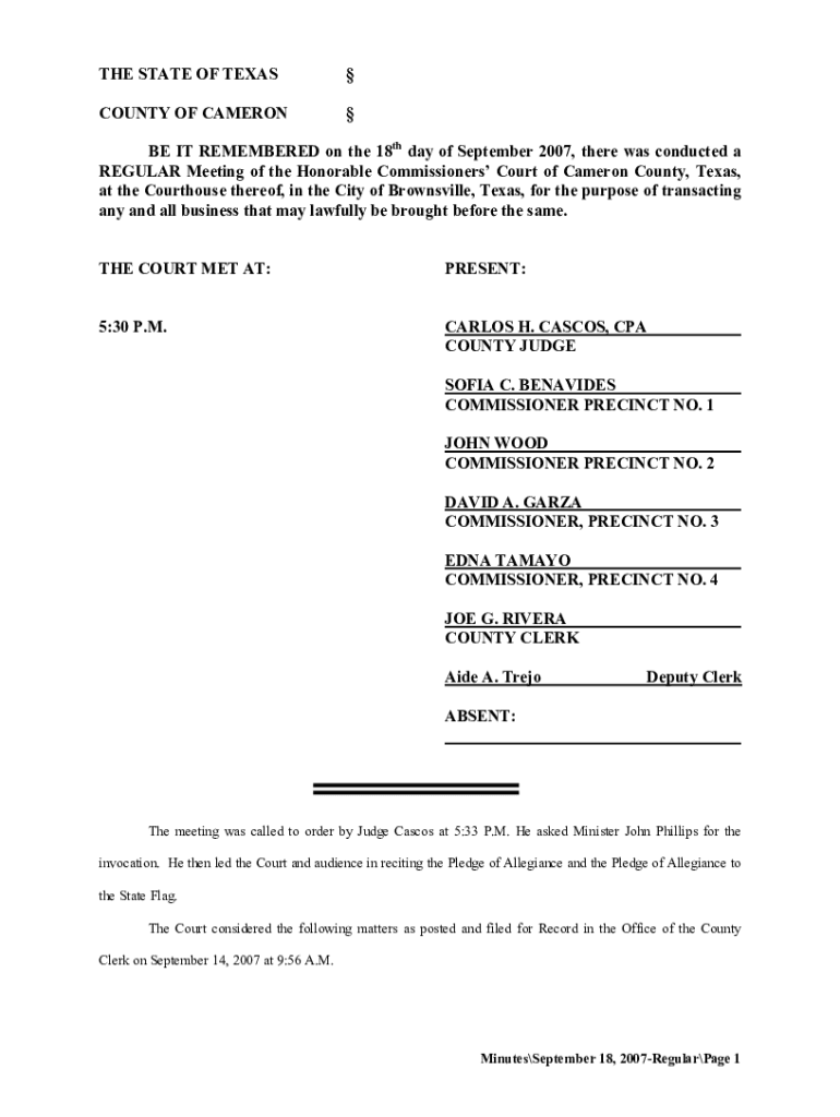 Fillable Online Fillable Online co cameron tx BE IT REMEMBERED on the 18th ... Fax Email Print ...