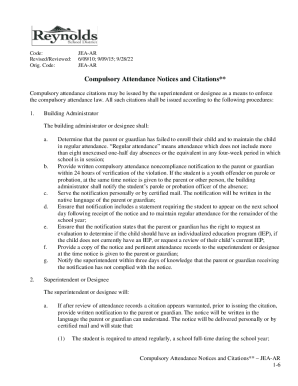 Fillable Online JEA-AR - Compulsory Attendance Notices and Citations ...