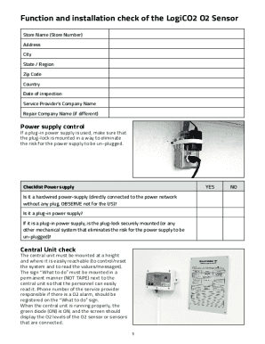 Fillable Online Function and installation check of the LogiCO2 O2 ...