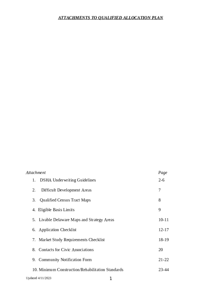 LOW INCOME HOUSING TAX CREDIT Qualified Allocation Plan Doc Template ...
