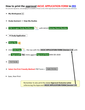 Fillable Online How to print the approved IACUC APPLICATION FORM in ...