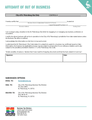 Fillable Online AFFIDAVIT OF ORIGINAL BUSINESS TAX CERTIFICATE Fax ...