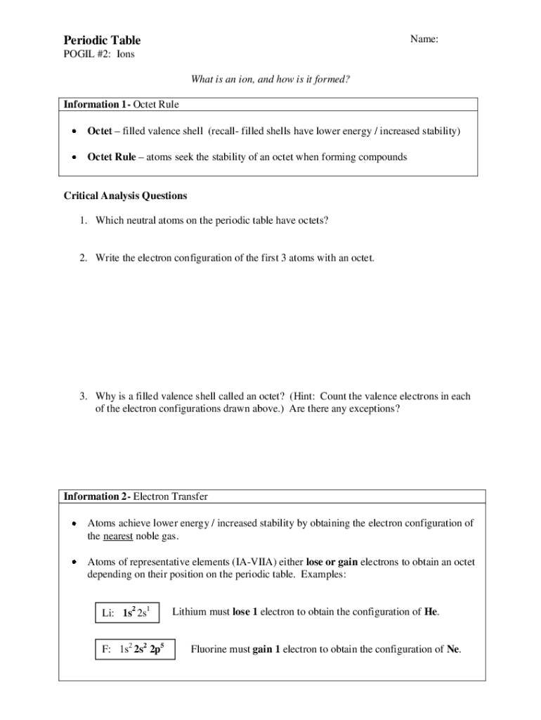 Fillable Online Periodic trends worksheet answer key - CRM MARKETING ...