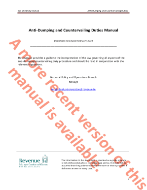 Fillable Online Anti Dumping and Countervailing Duties - Anti Dumping ...