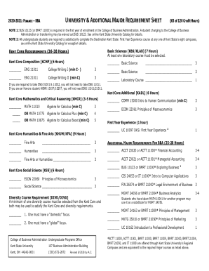Fillable Online University & Additional Major Requirement Sheet Fax ...