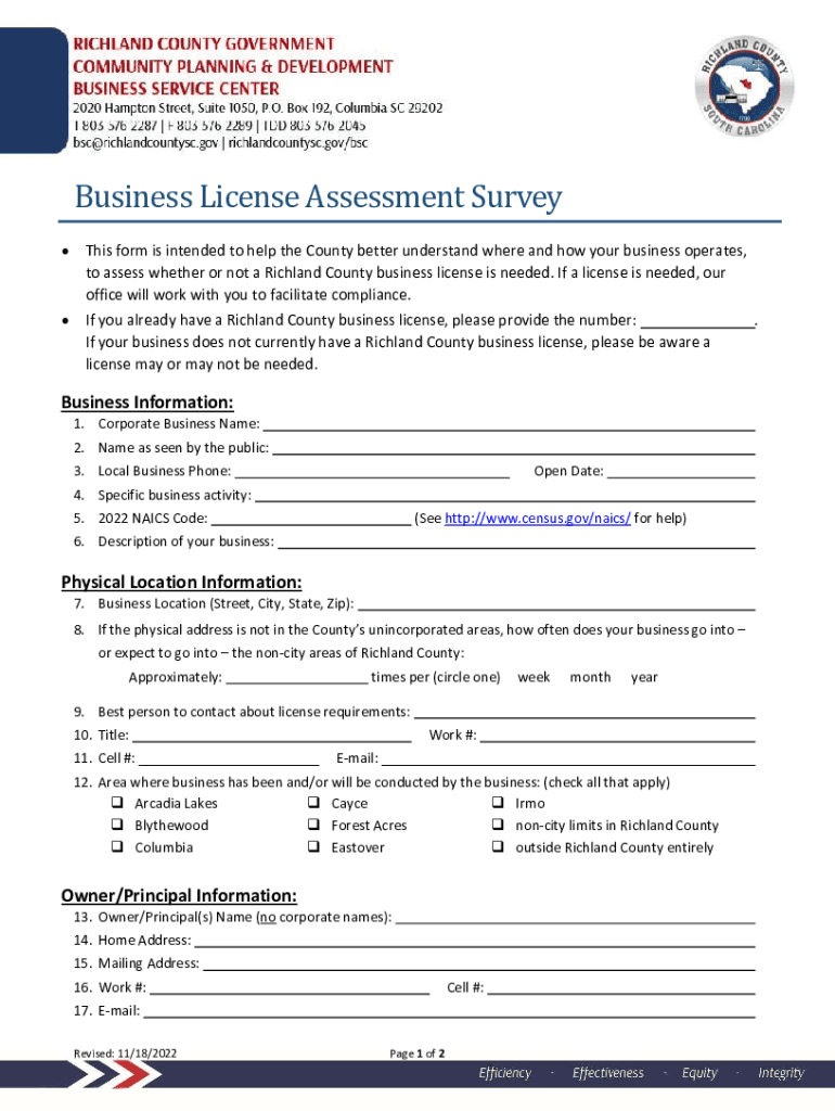 Fillable Online BL Assessment Survey Form Fax Email Print - pdfFiller