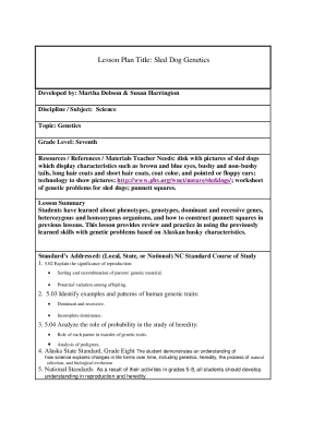 Fillable Online Lesson Plan Title: Make a Book about Sled Dog Care Fax Email Print - pdfFiller