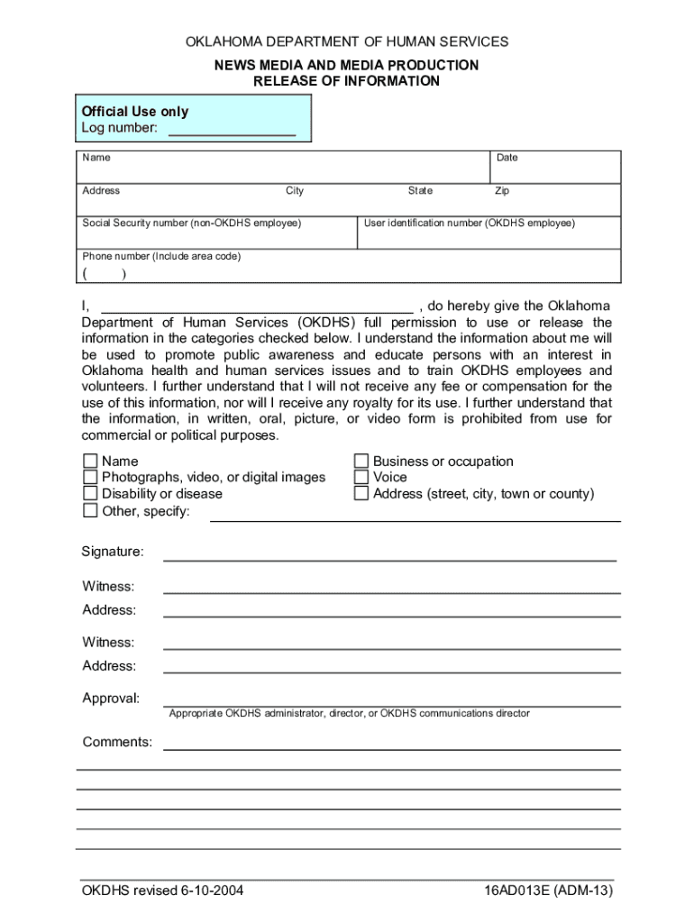 Fillable Online nrcys ou Form 16AD013E (ADM-13). News Media and Media ...