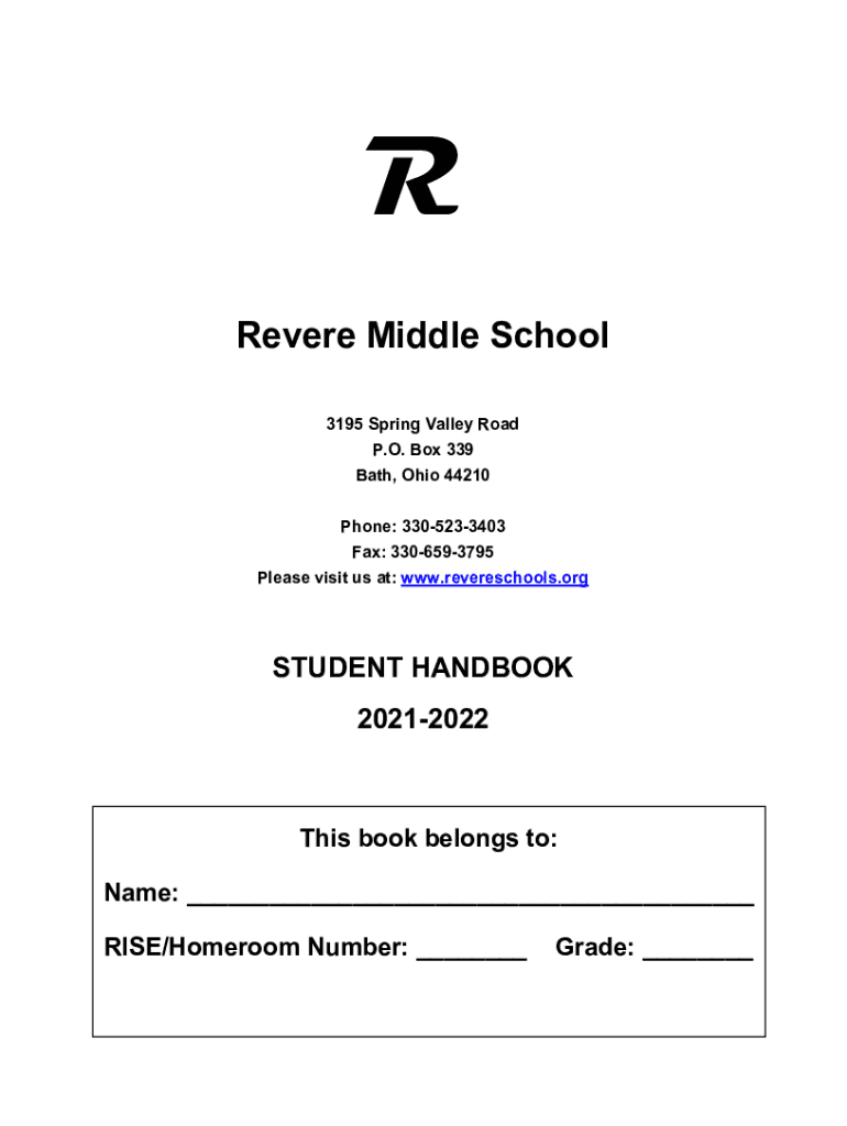 Fillable Online Revere Middle SchoolBasic Information Fax Email Print ...