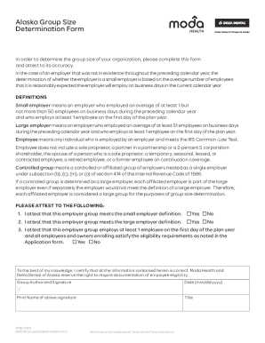 Fillable Online Alaska Group Size Determination Form Fax Email Print ...