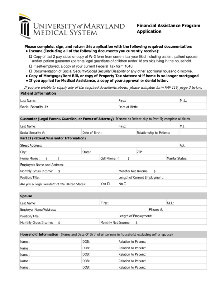 Fillable Online Umms financial assistance Fax Email Print - pdfFiller