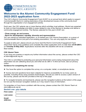 Fillable Online ACEF 2022-2023 application form - Questionnaire Fax Email Print - pdfFiller