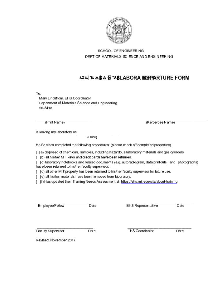 Fillable Online Lab-specific Training Template Introduction. MIT EHS ... Fax Email Print - pdfFiller