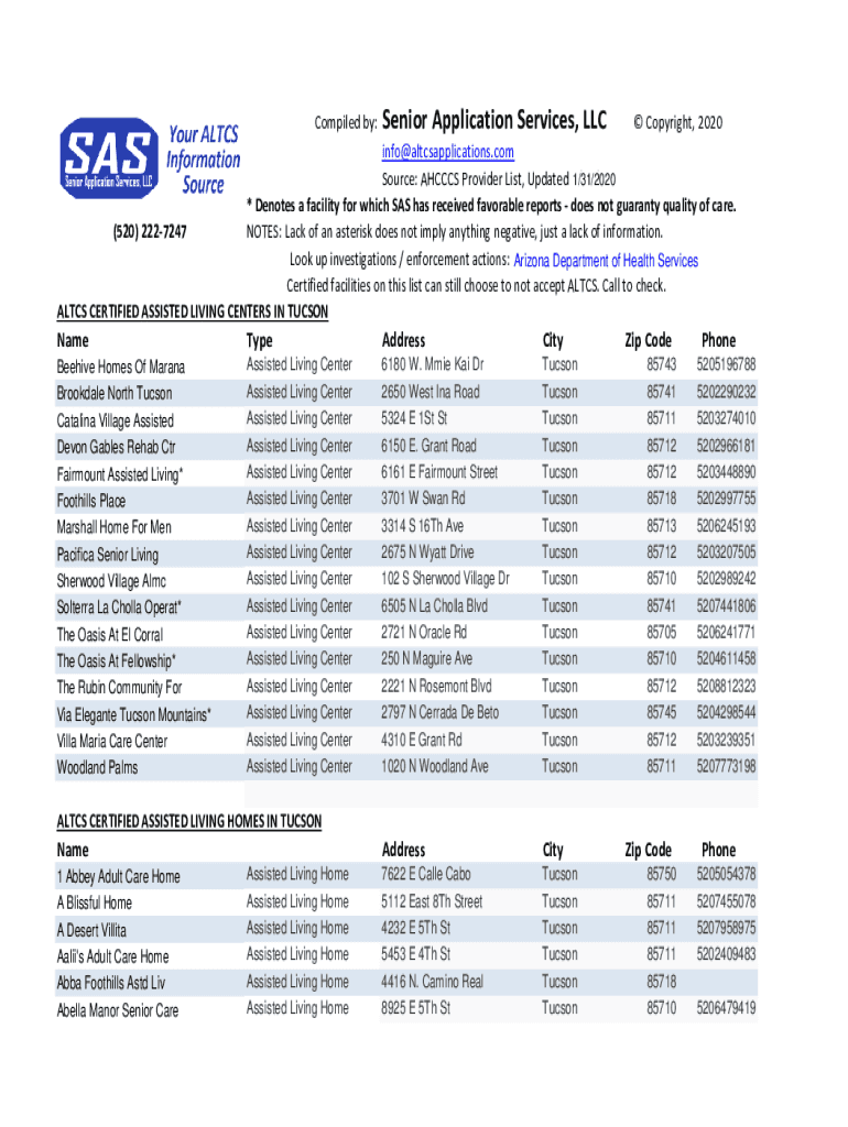 Fillable Online Request For Application For Arizona Long Term Care ...