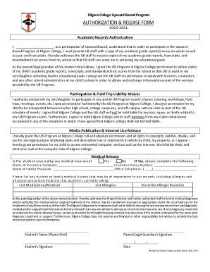Fillable Online Fillable AUTHORIZATION & RELEASE FORM (Kilgore College) Fax Email Print - pdfFiller