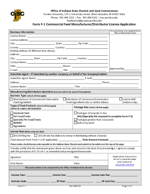 Fillable Online Feed Section Forms - Office of Indiana State Chemist ...
