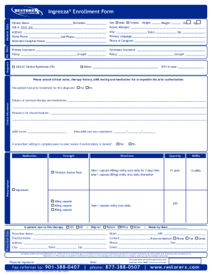 Fillable Online Ingrezza patient enrollment form Fax Email Print ...