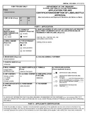 Fillable Online Certificate of Label Approval TTB F 5100.31 Fax Email ...