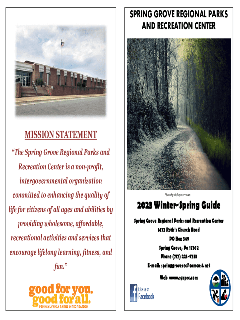 Fillable Online spring grove regional parks and recreation center Fax ...
