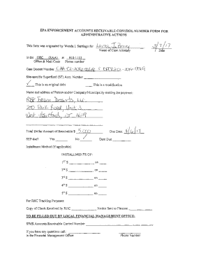 Fillable Online yosemite epa RTP Finance Center Accounts Receivable ...