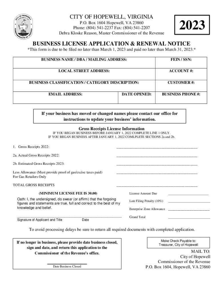 Fillable Online Debbie Reason - Commissioner of the Revenue Fax Email ...