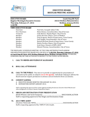 Fillable Online Executive Session Agendas: How They Differ From Open ...