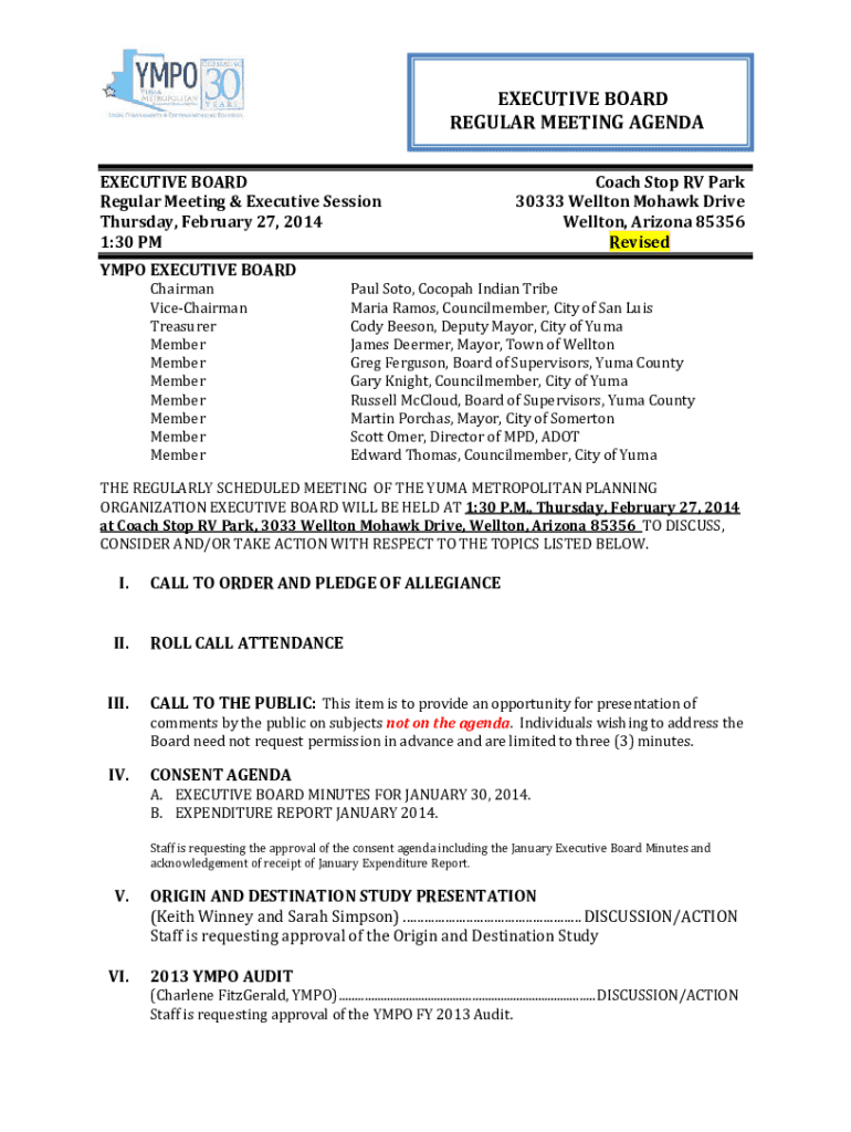 Fillable Online Executive Session Agendas: How They Differ From Open ...