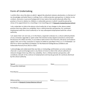 Fillable Online Form of Undertaking Fax Email Print - pdfFiller