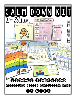 Fillable Online Calm Down Kits - Autism Adventures- Melissa Finch Fax ...