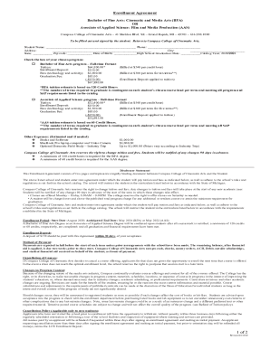 Fillable Online FA20 BFA.AAS Student Enrollment Agreement Fax Email Print - pdfFiller