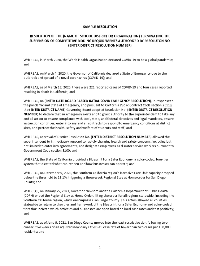 Fillable Online SAMPLE RESOLUTION RESOLUTION OF THE (NAME OF ... Fax Email Print - pdfFiller