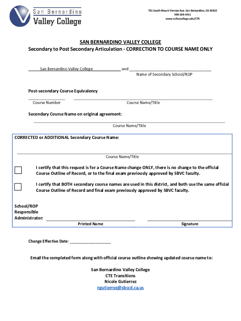 Fillable Online Transfer and Articulation for Online Classes Fax Email Print - pdfFiller