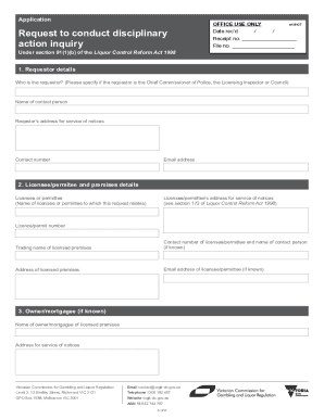 Fillable Online Request to conduct disciplinary action inquiry Fax Email Print - pdfFiller
