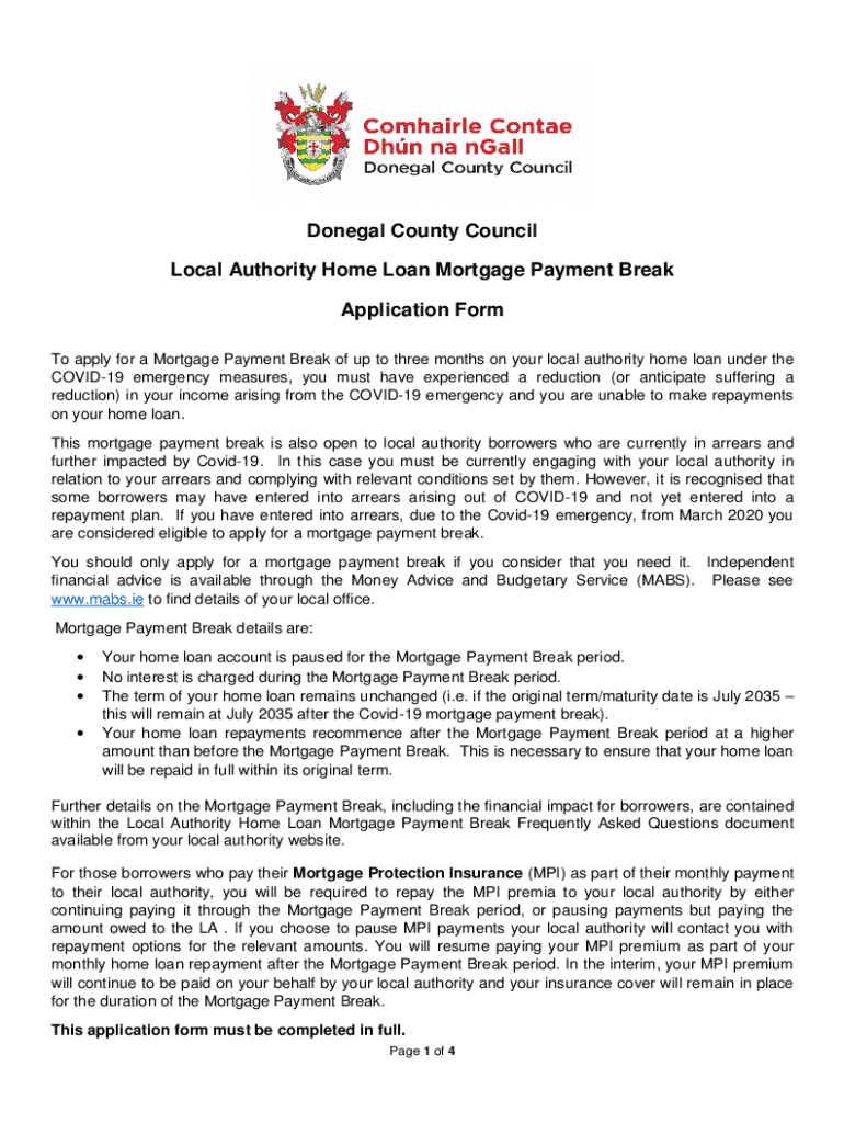 Fillable Online 3 Mortgage Payment Break Application Form Part 1 Fax ...