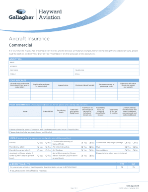 Fillable Online Over-insuring my aircraft? Fax Email Print - pdfFiller