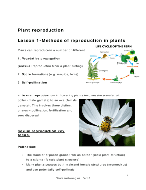 Fillable Online Introduction to Reproduction in PlantsDon't Memorise ...
