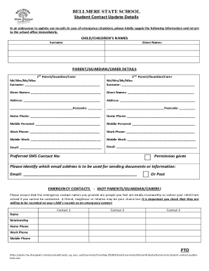 Fillable Online Student contact update form Fax Email Print - pdfFiller