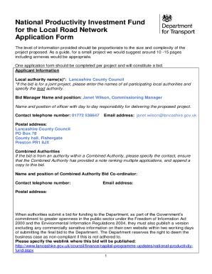 Fillable Online NPIF Local Road Network Application Form, A47/B582 ...