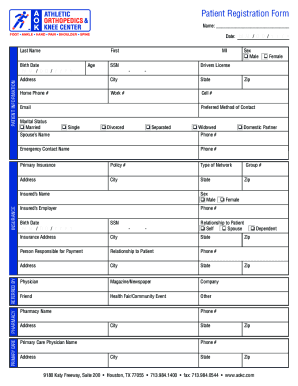 Fillable Online Patient Registration Form - General Fax Email Print ...